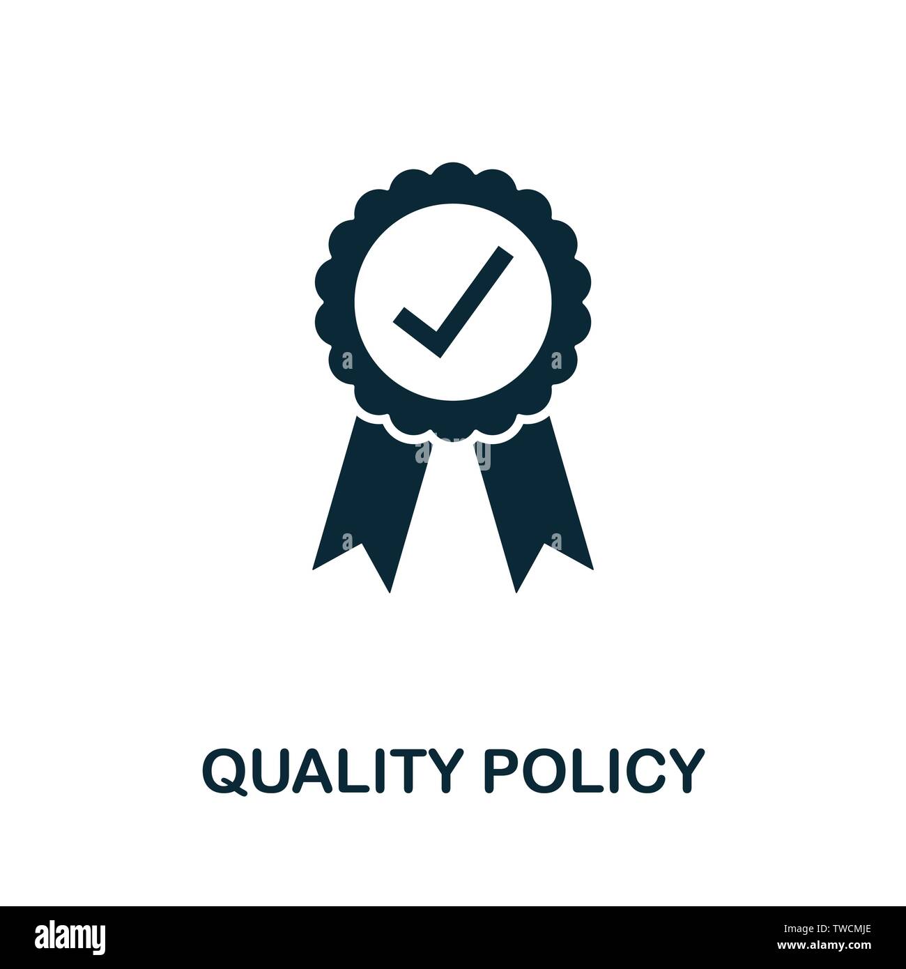 Quality Policy vector icon symbol. Creative sign from quality control ...