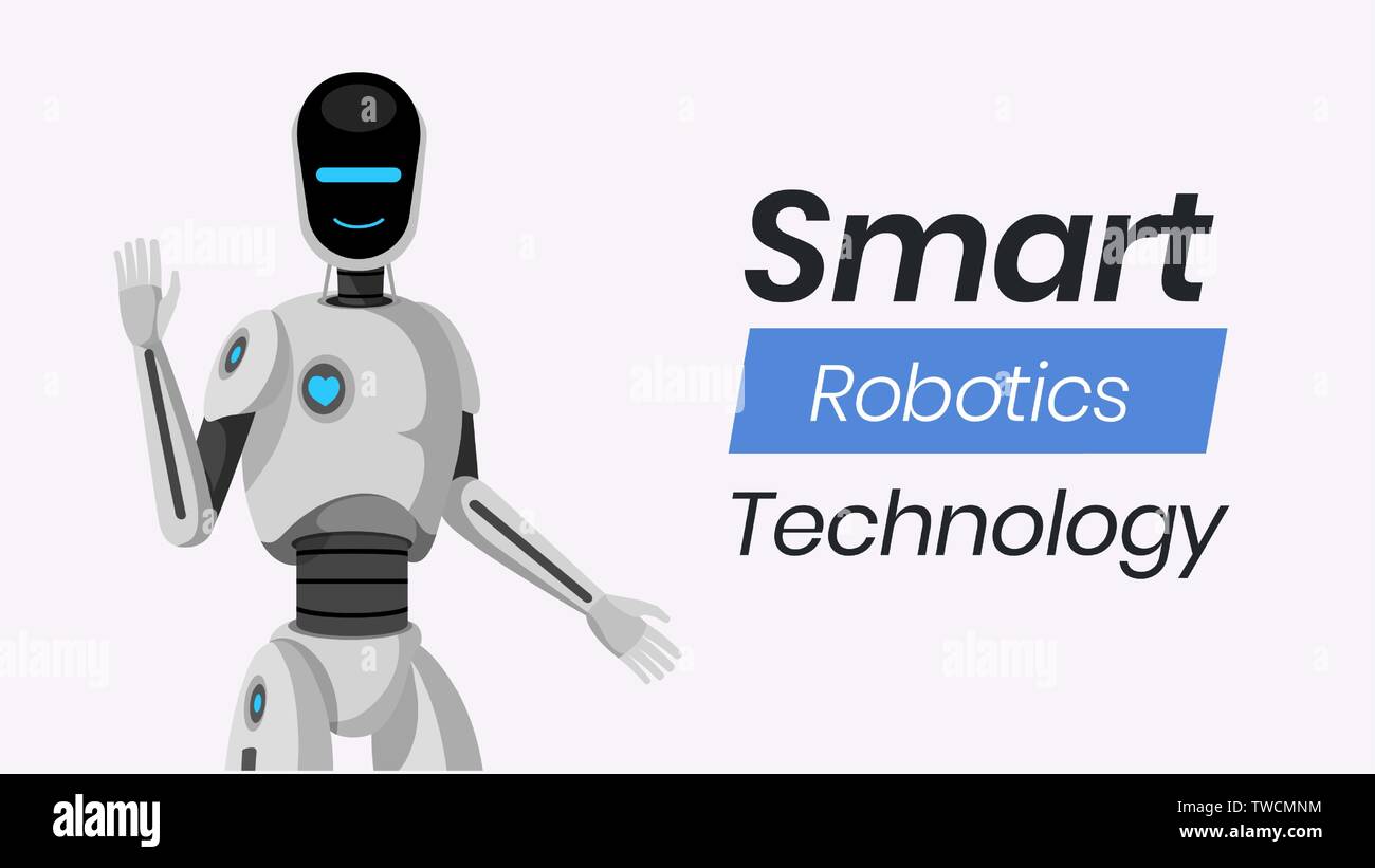 Smart robotics technology vector banner template. Friendly humanoid ... Smart robotics technology vector banner template. Friendly humanoid ...