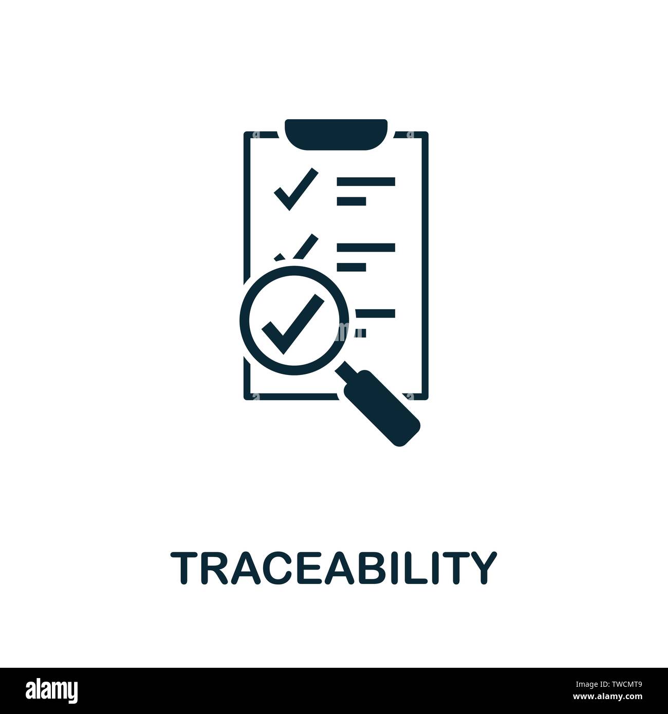 Traceability vector icon symbol. Creative sign from quality control ...