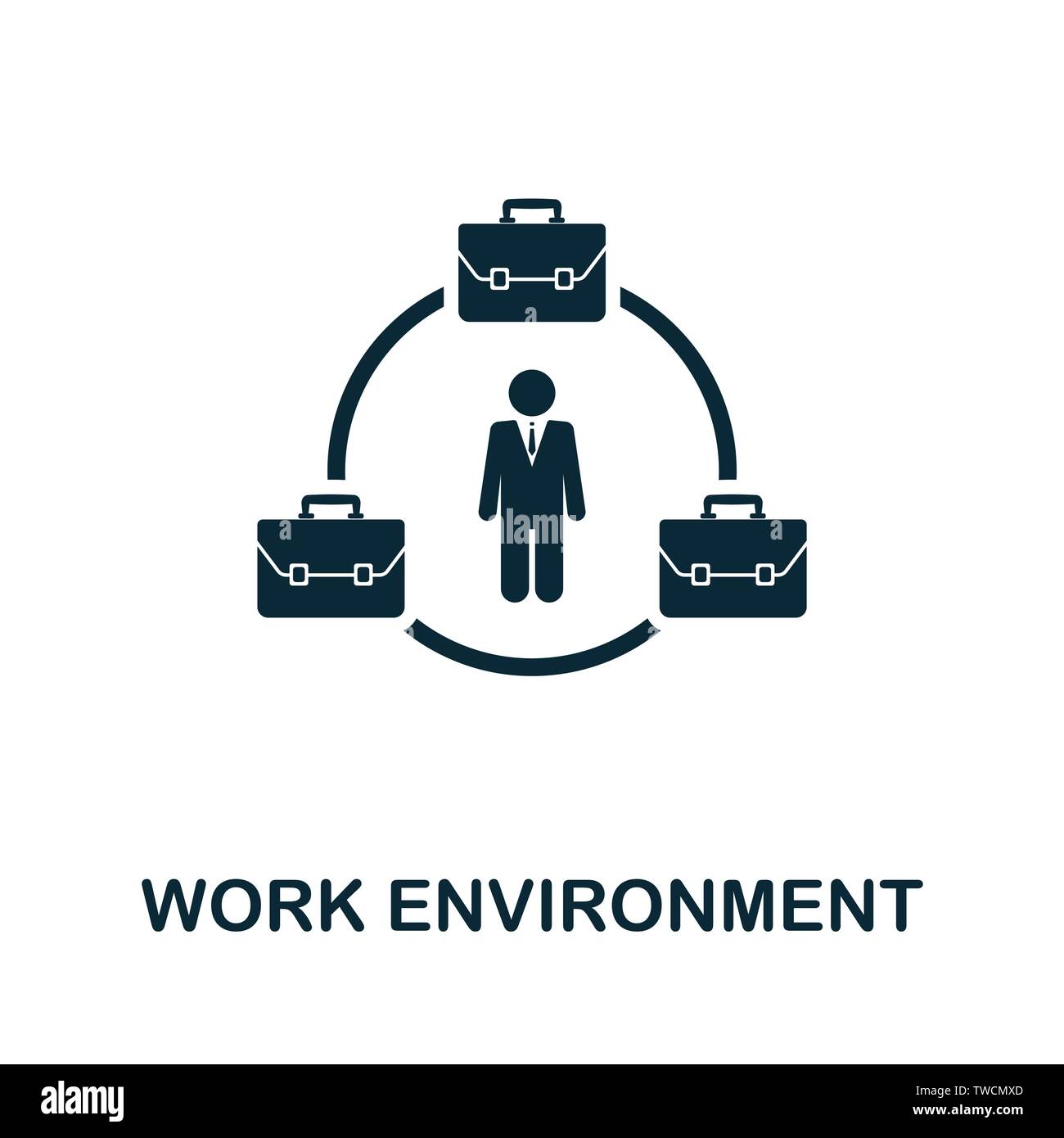 Work Environment vector icon symbol. Creative sign from quality control ...