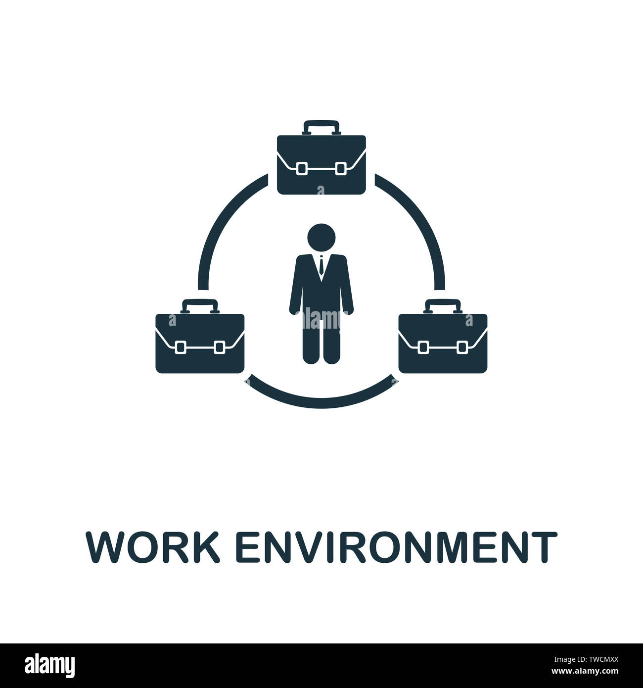 Work Environment icon symbol. Creative sign from quality control icons ...