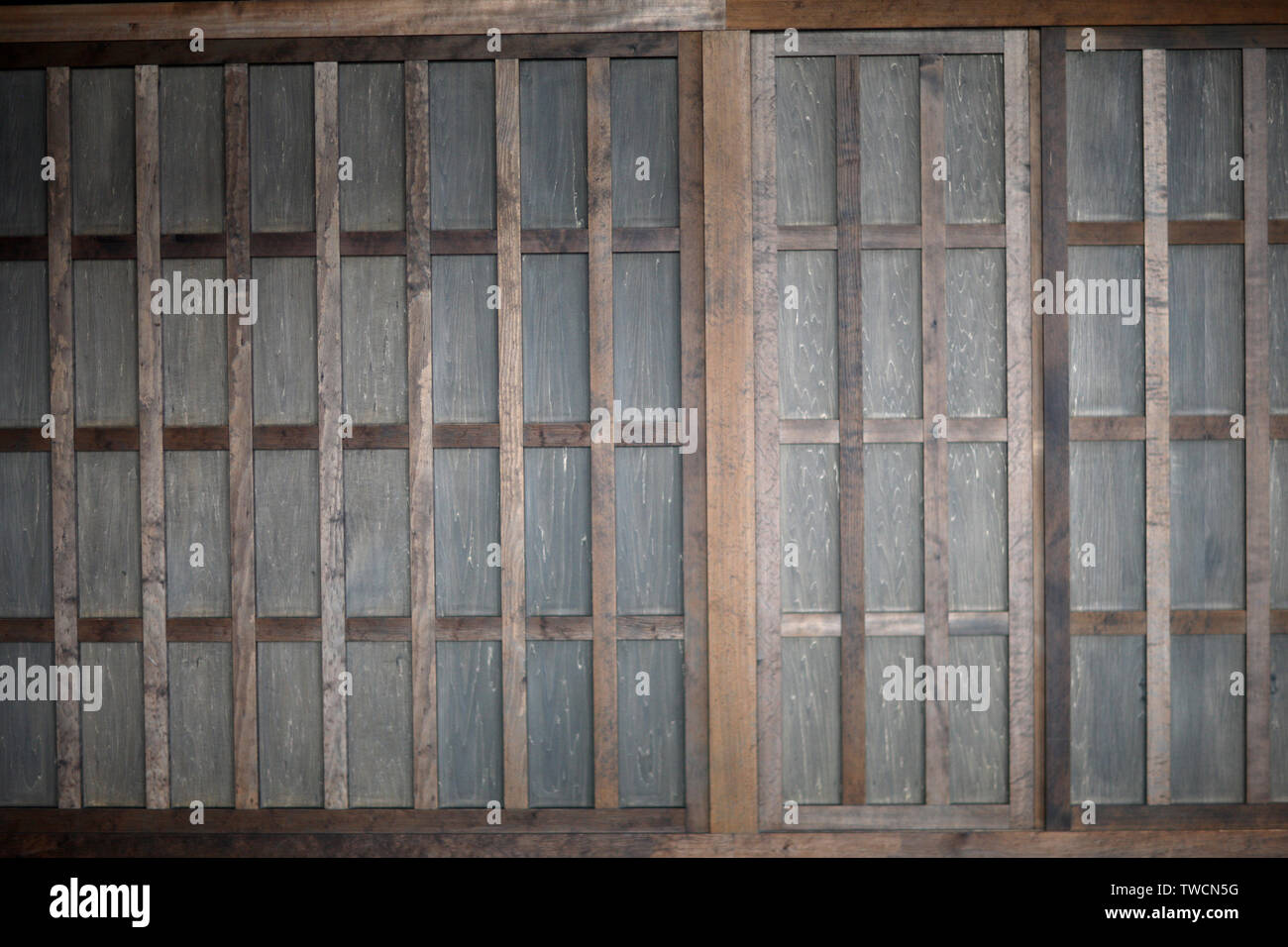 Sliding wooden latticed windows in the Shinto temple, Japan Stock Photo ...