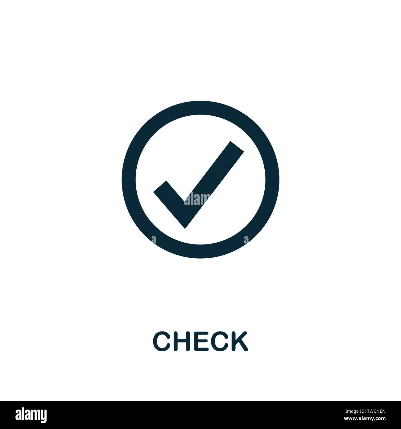 Check vector icon symbol. Creative sign from quality control icons ...