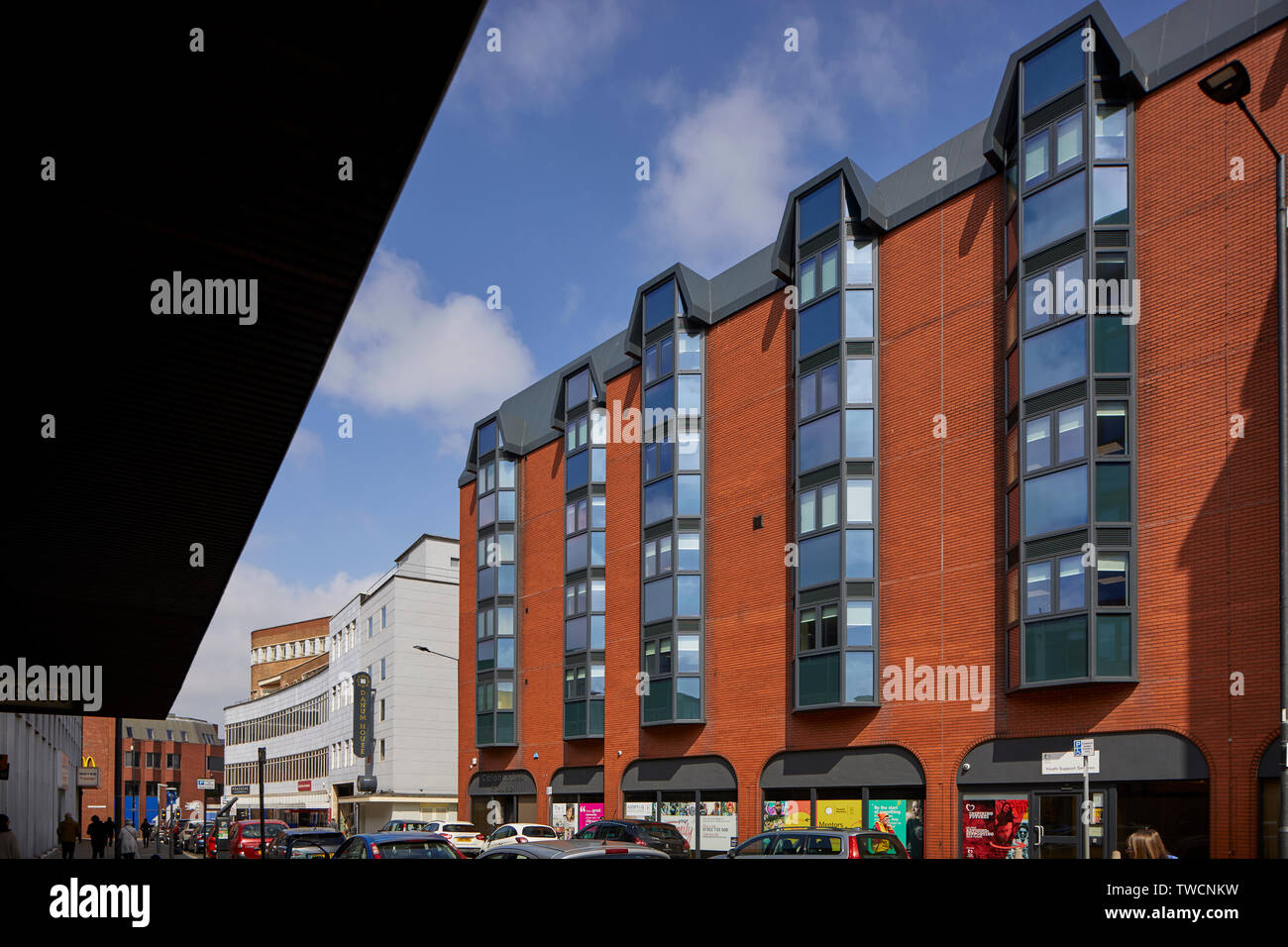 Doncaster town centre, South Yorkshire Modern offices next to Peacocks ...