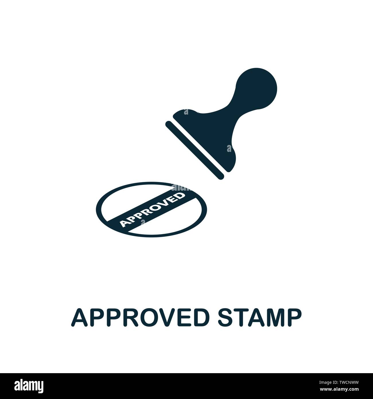 Approved Stamp vector icon symbol. Creative sign from quality control ...