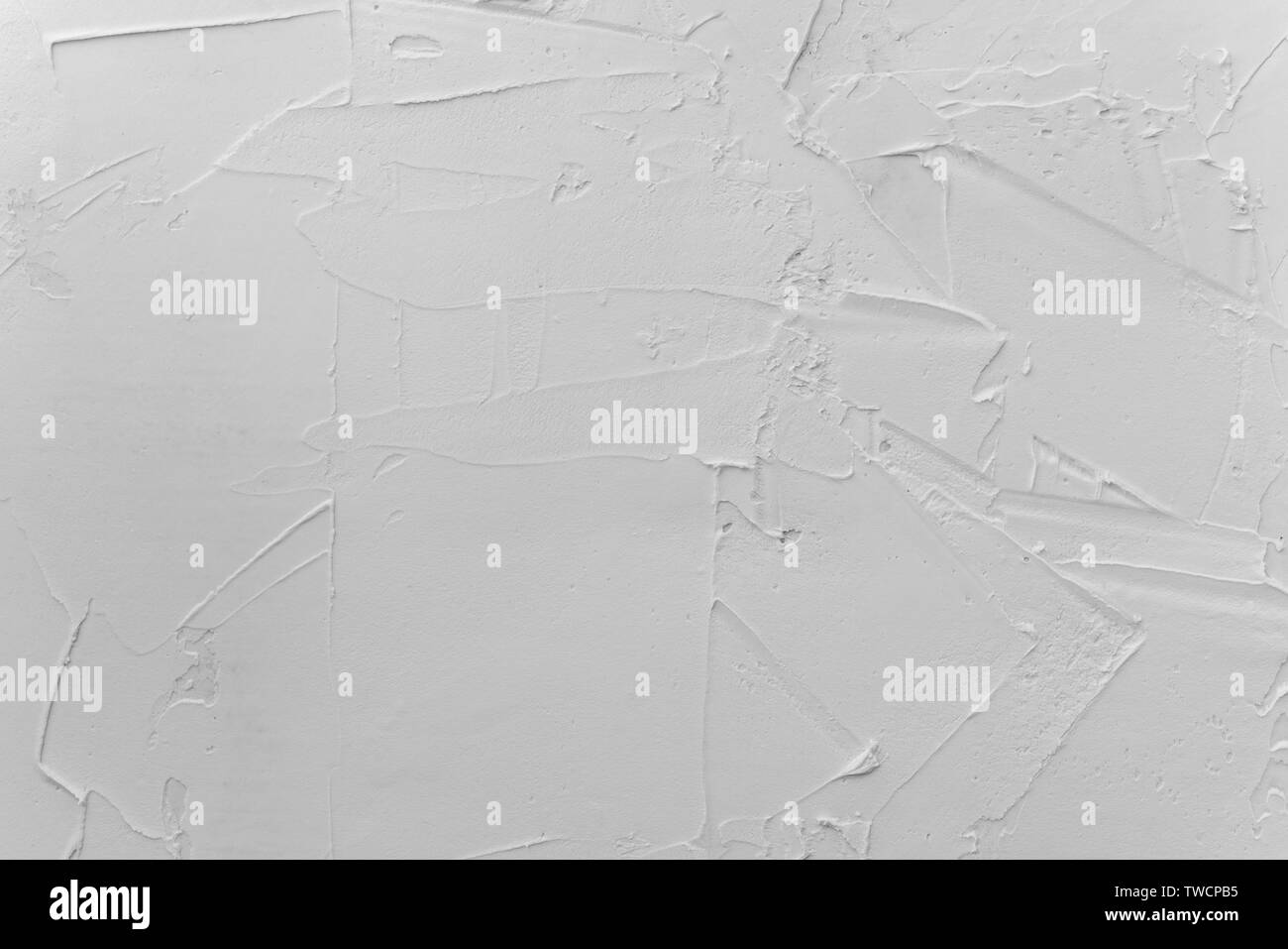 Texture of white plaster. Covering the concrete wall of the house ...