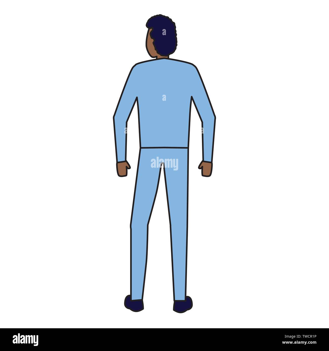 back view business man on white background vector illustration Stock ...