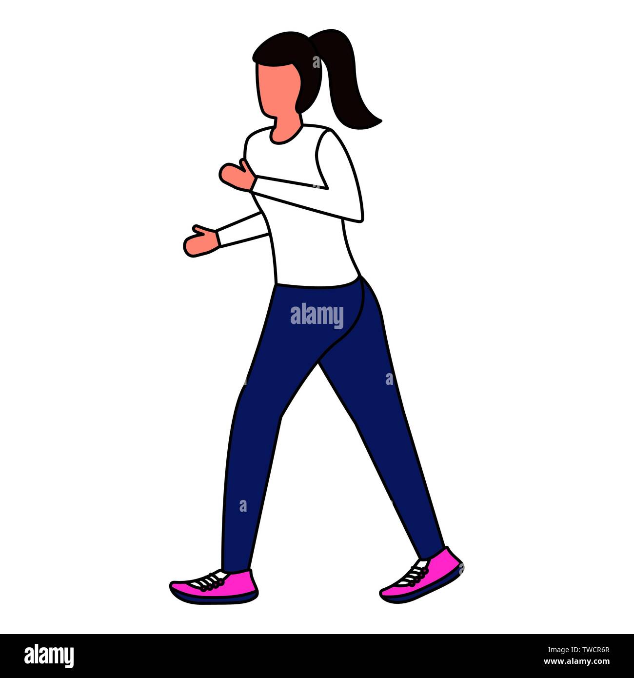 woman in sport clothes running activity vector illustration Stock ...