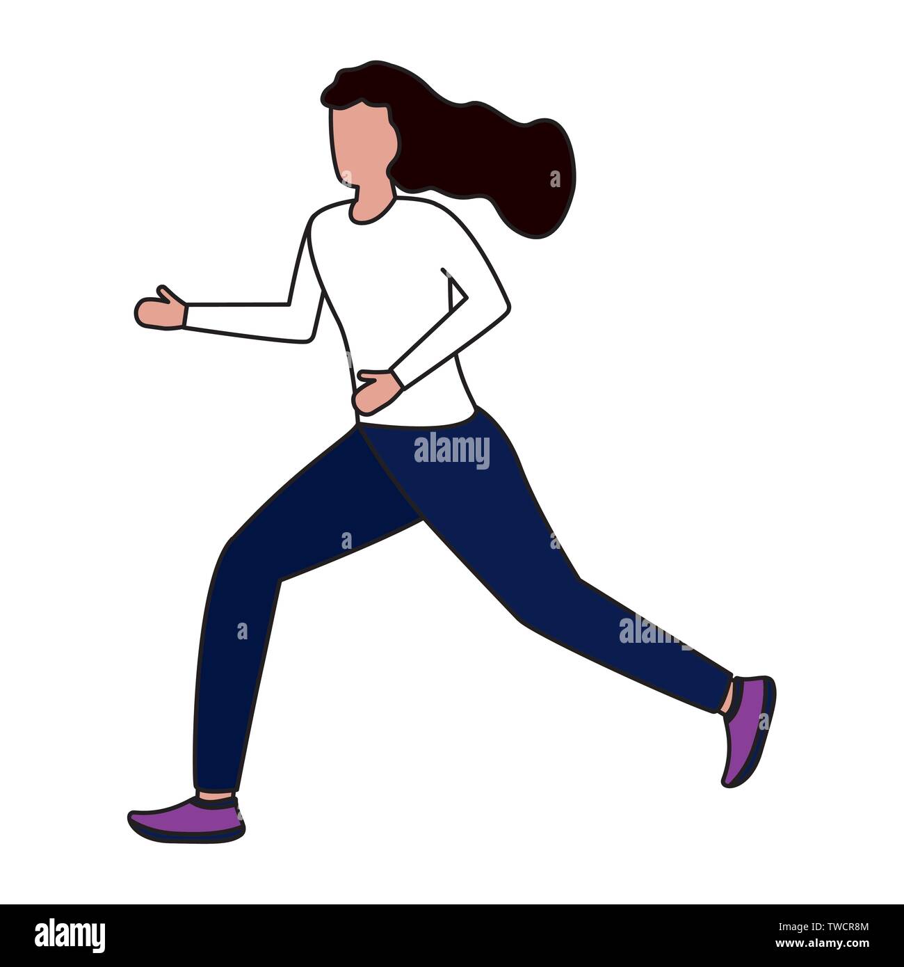 woman in sport clothes running activity vector illustration Stock ...