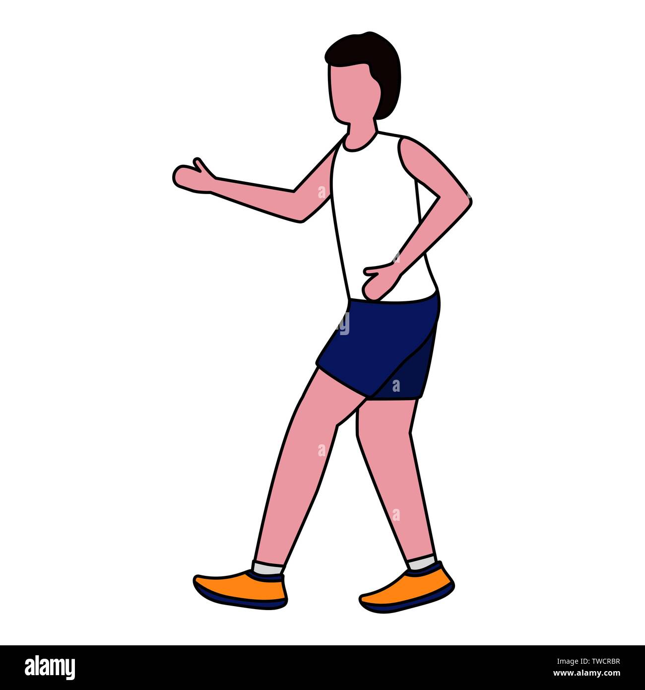 man in sport clothes running activity vector illustration Stock Vector ...