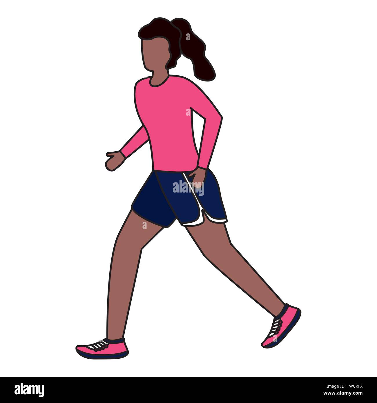woman in sport clothes running activity vector illustration Stock ...
