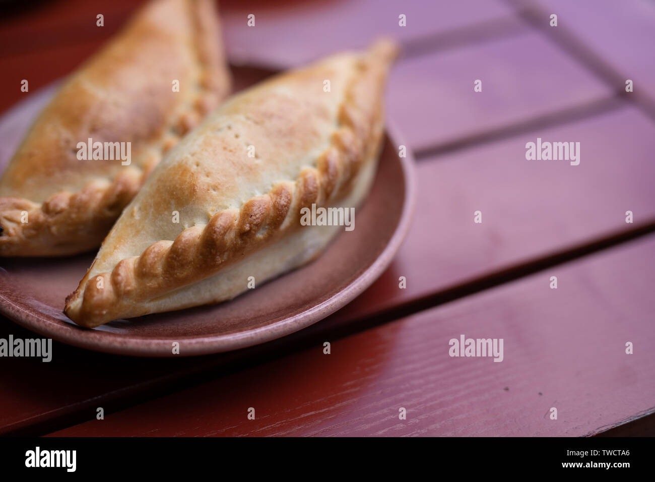 Kibinai, traditional lithuanian food, pastries filled with mutton and ...