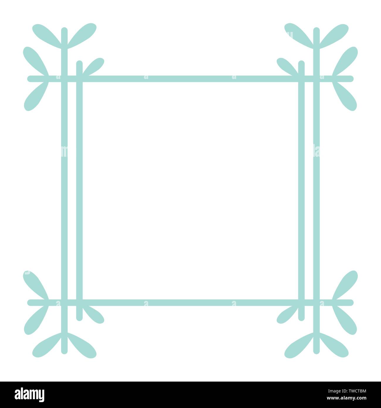 square frame decorative boho style vector illustration design Stock ...