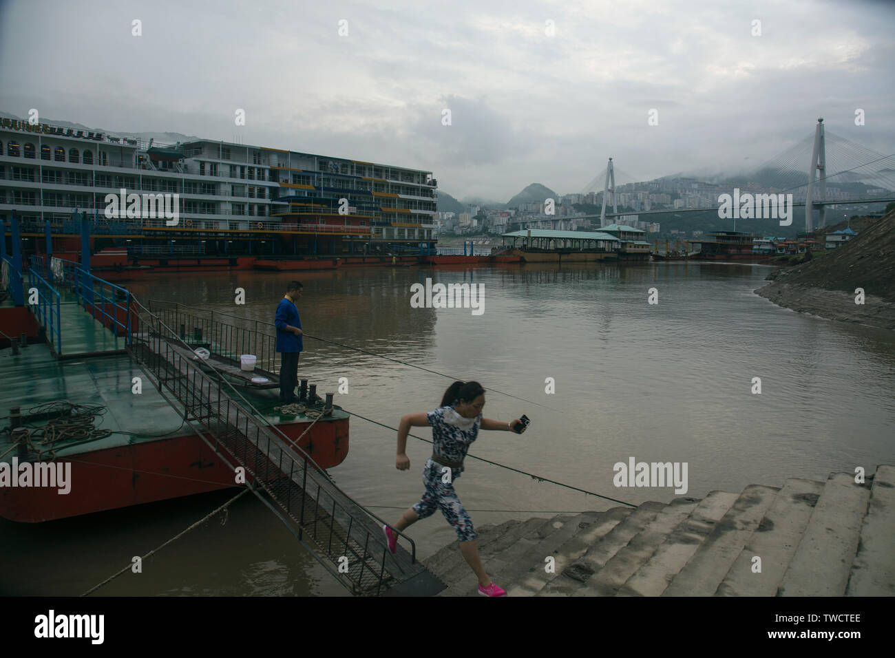 Morning in Badong County by the Yangtze River Stock Photo - Alamy