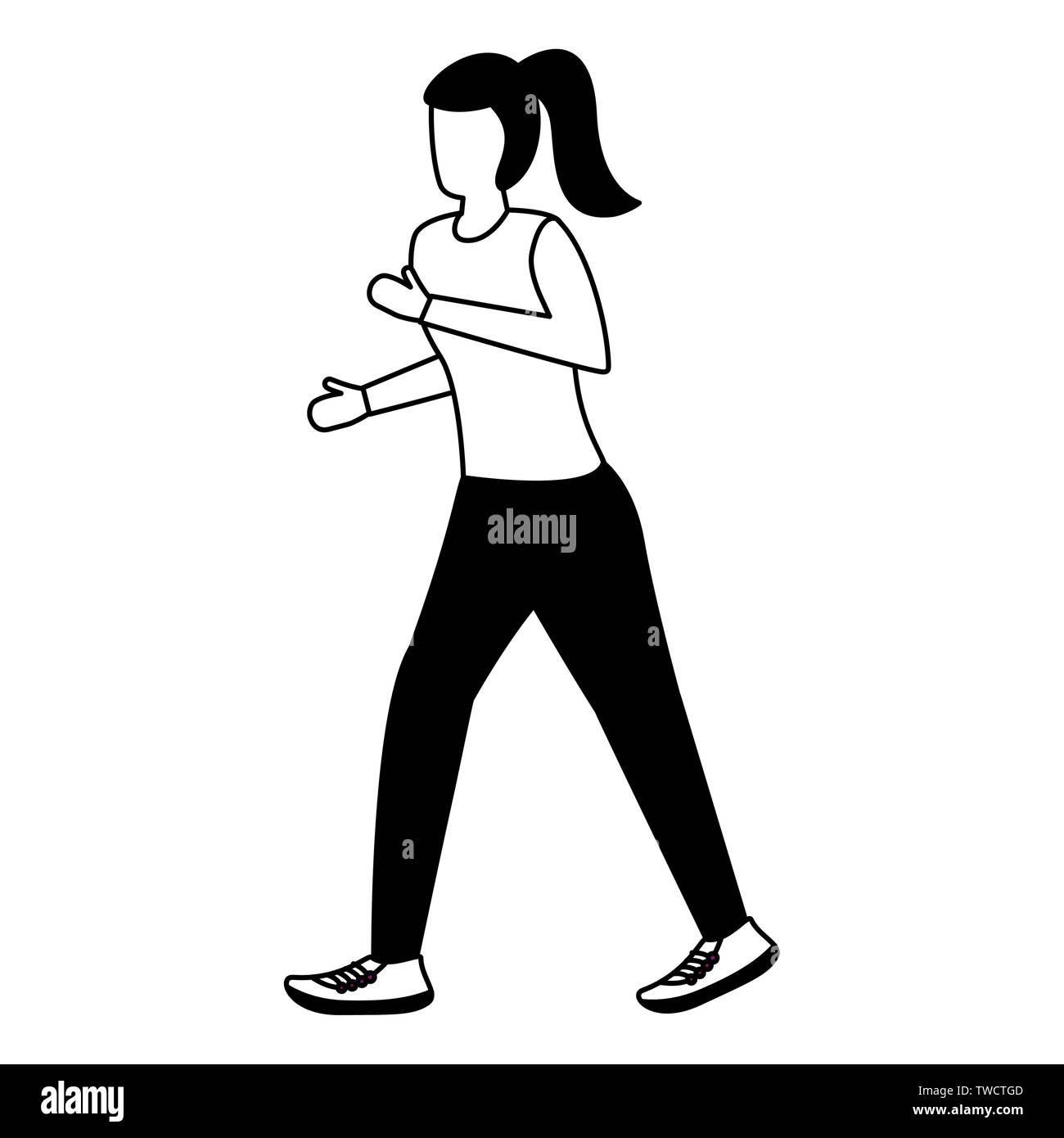woman in sport clothes running activity vector illustration Stock ...