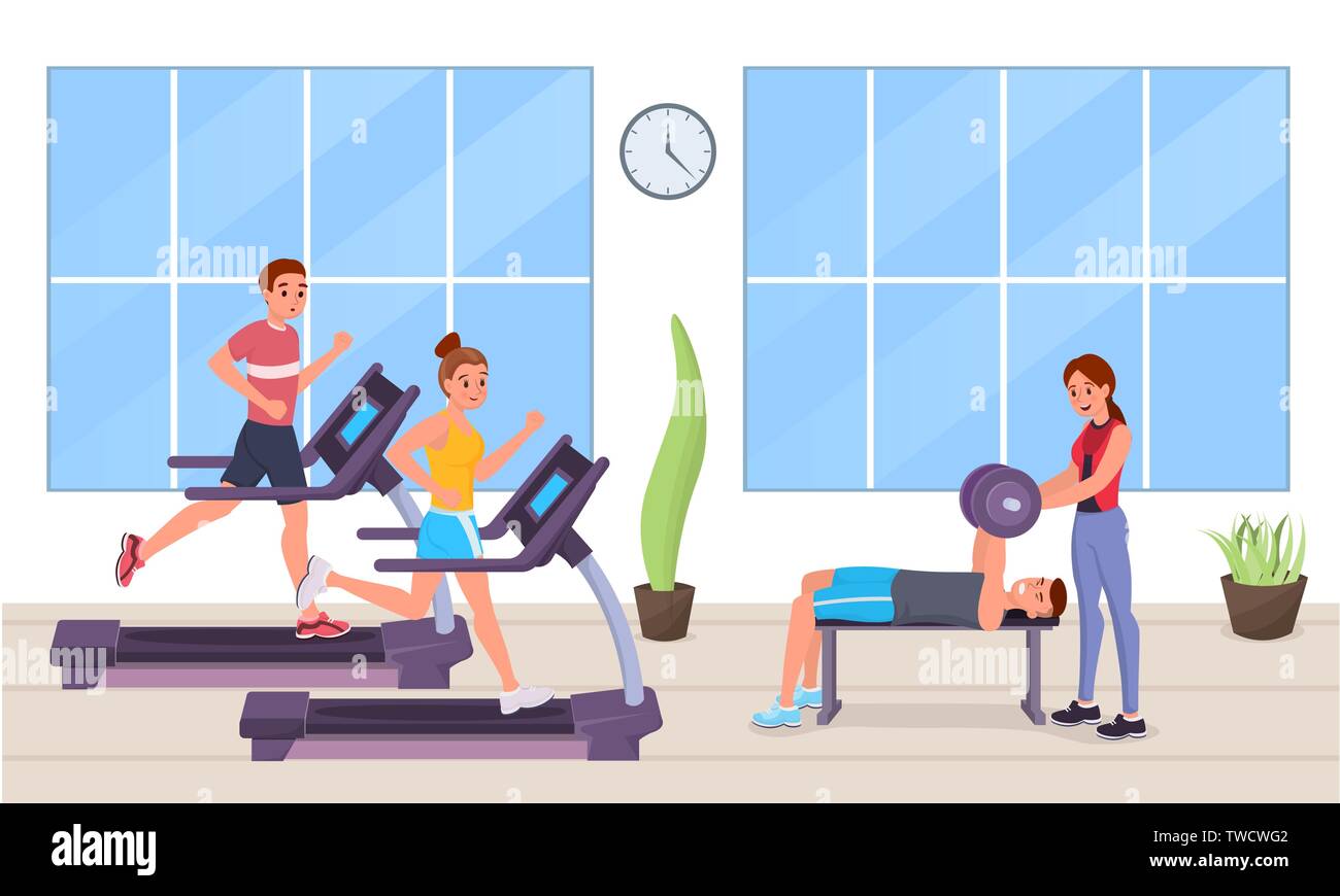 Cartoon bodybuilding men gym fitness hi-res stock photography and ...