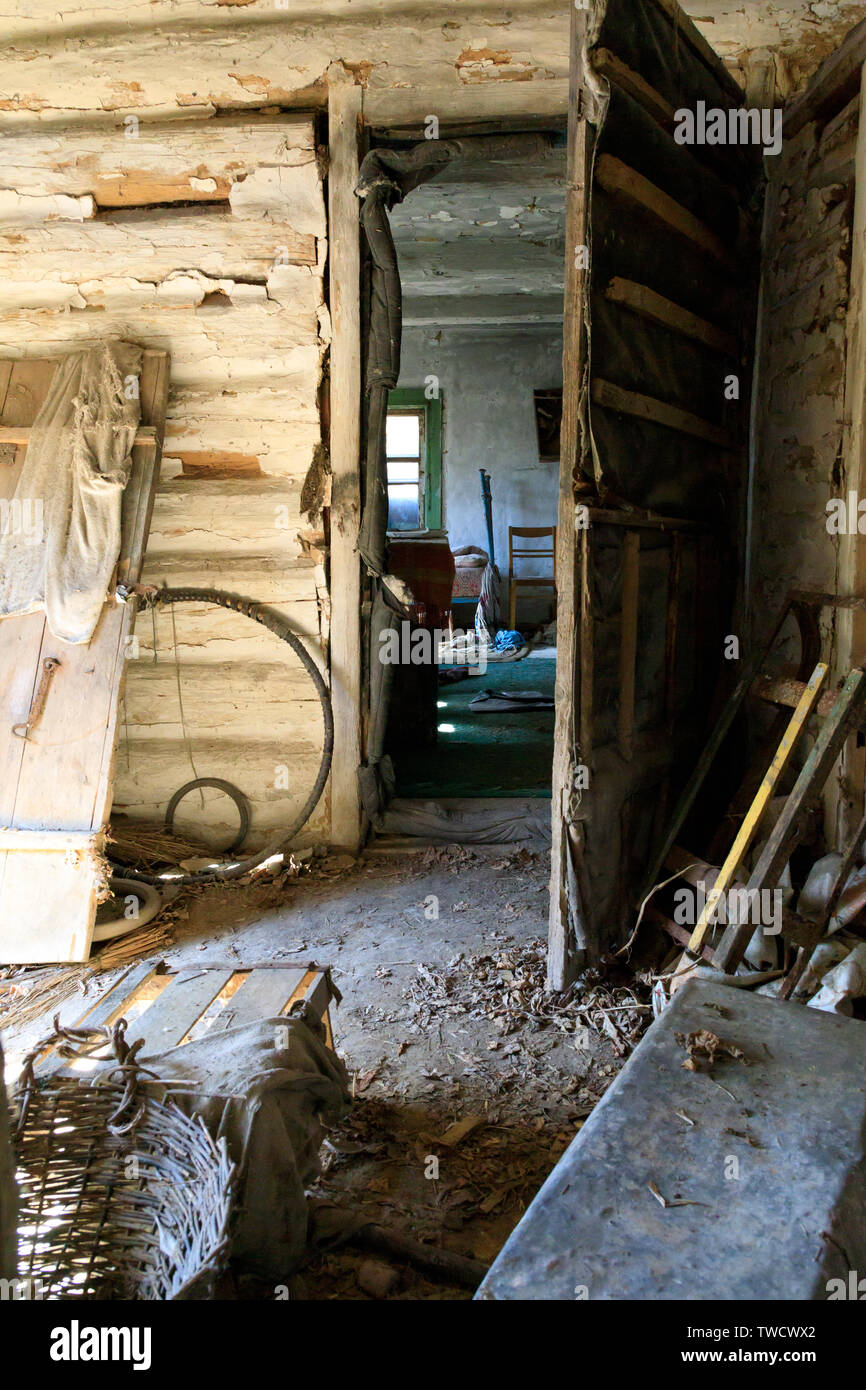 Eastern Europe, Ukraine, Pripyat, Chernobyl. Abandoned home, inside ...