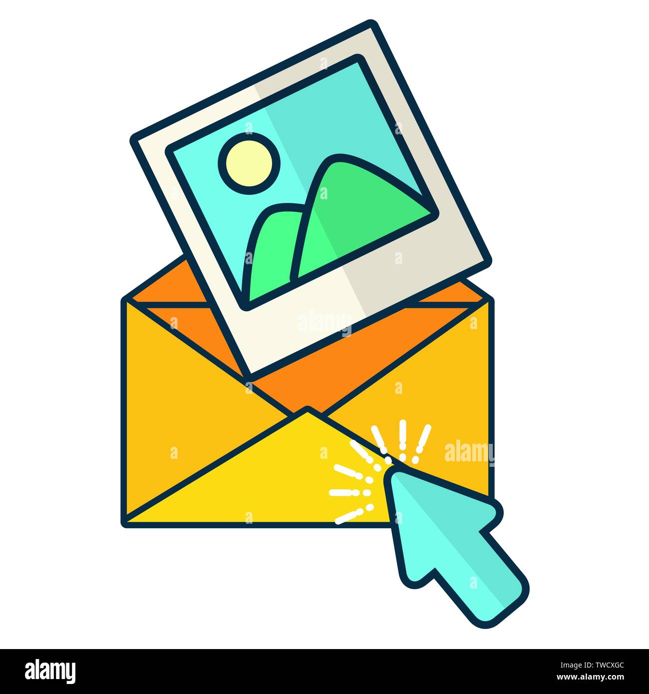 envelople letter picture click send email vector illustration Stock ...