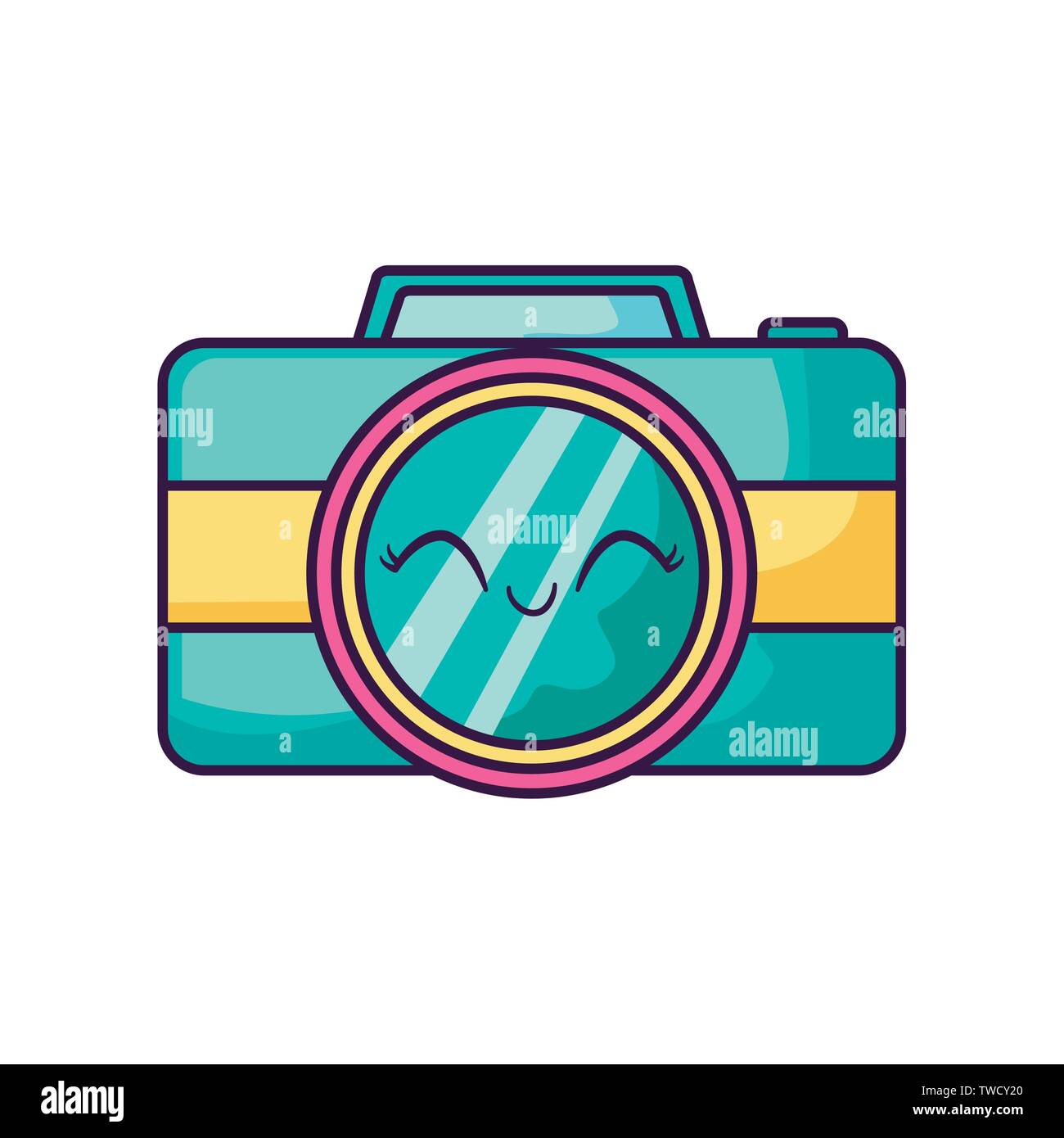 camera photographic kawaii style icon vector illustration design Stock ...
