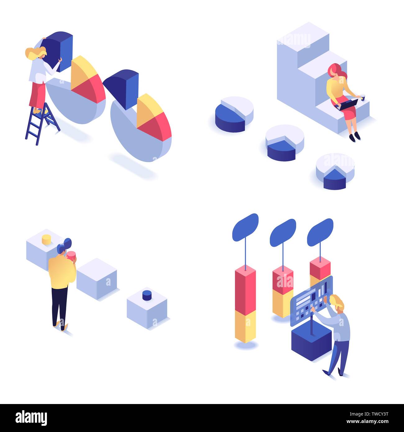 People analysing, prioritising and saving important business data ...