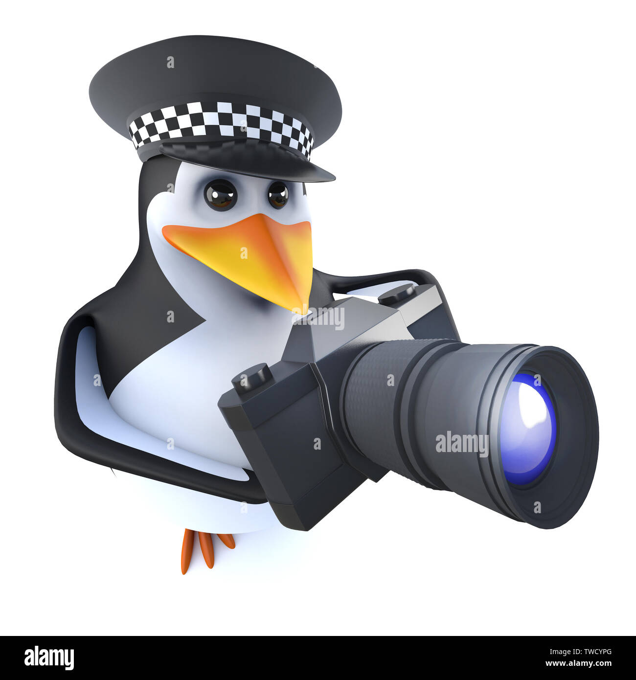 3d render penguin police officer hi-res stock photography and images ...