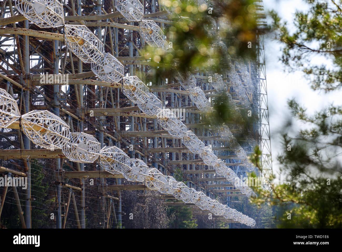 Eastern Europe, Ukraine, Pripyat, Chernobyl. Duga-1 radar array Stock ...