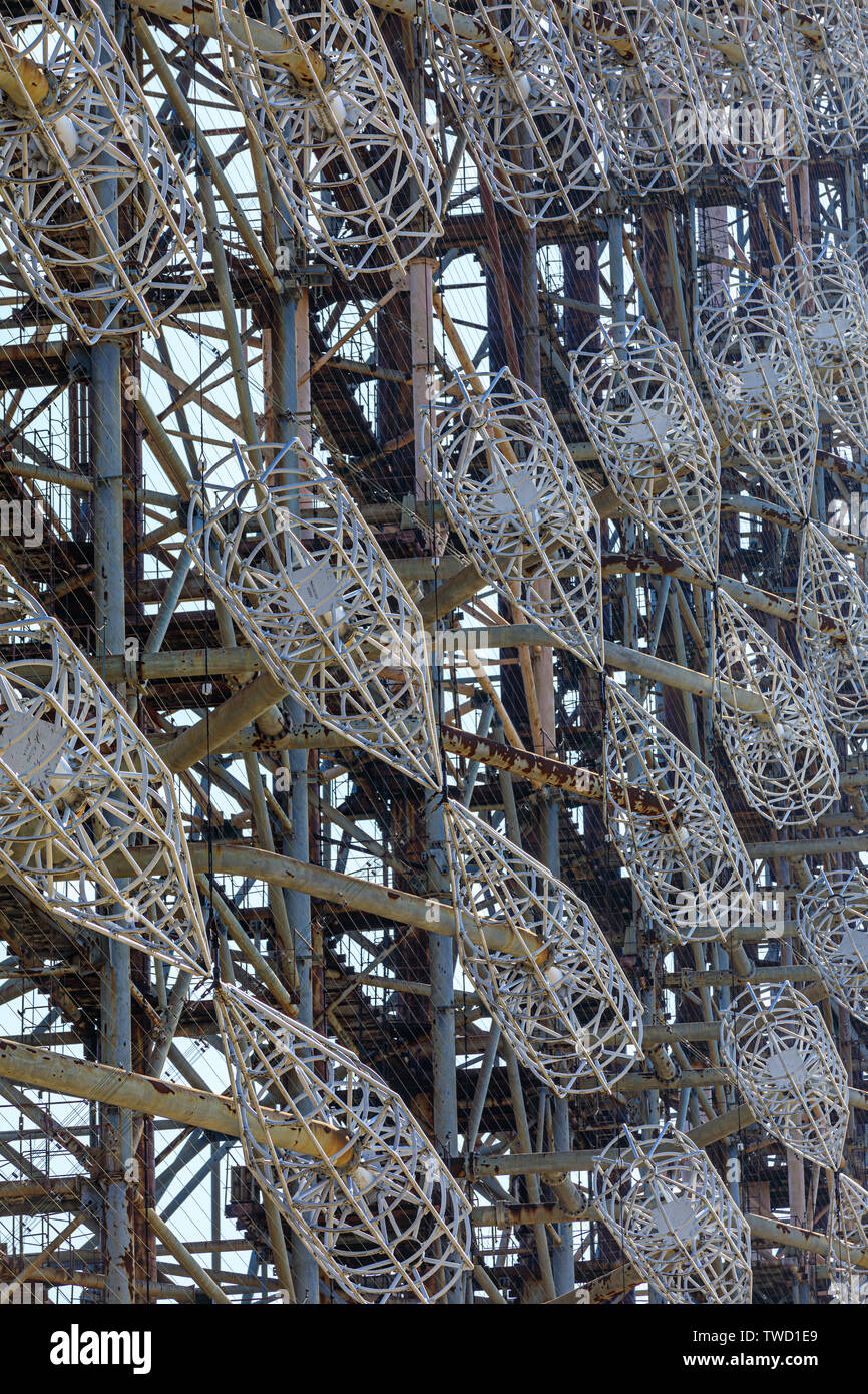 Eastern Europe, Ukraine, Pripyat, Chernobyl. Duga-1 radar array Stock ...