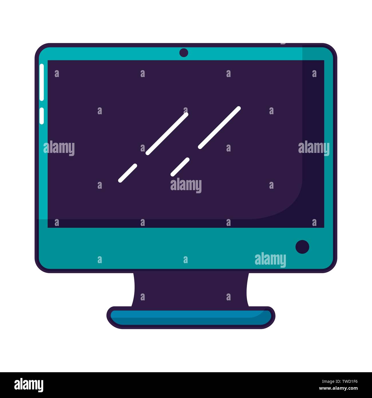 computer monitor on white background vector illustration Stock Vector ...