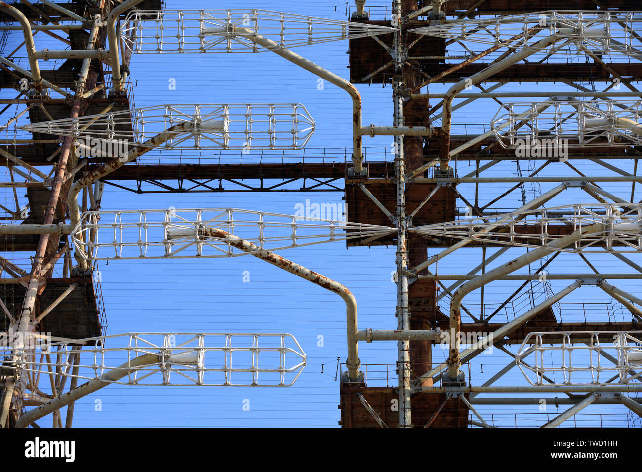 Eastern Europe, Ukraine, Pripyat, Chernobyl. Duga-1 radar array Stock ...