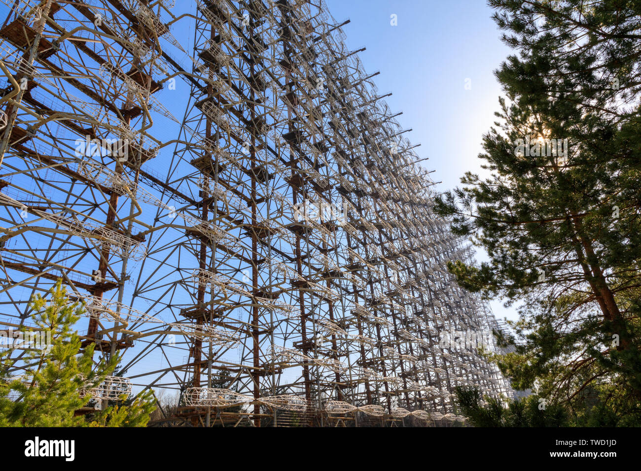 Eastern Europe, Ukraine, Pripyat, Chernobyl. Duga-1 radar array Stock ...