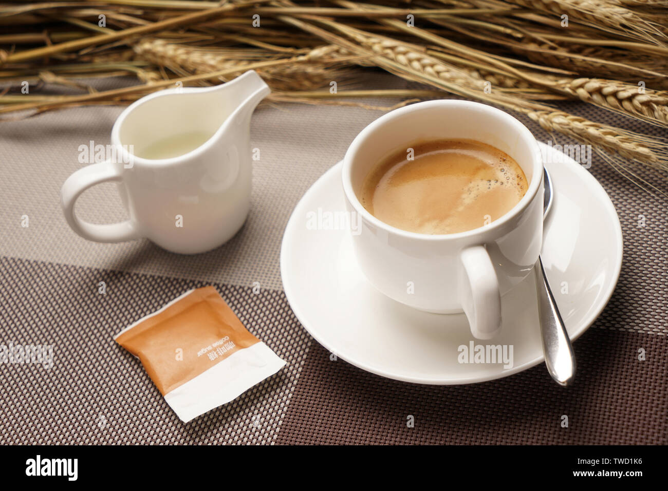 Coffee milk combination Stock Photo - Alamy