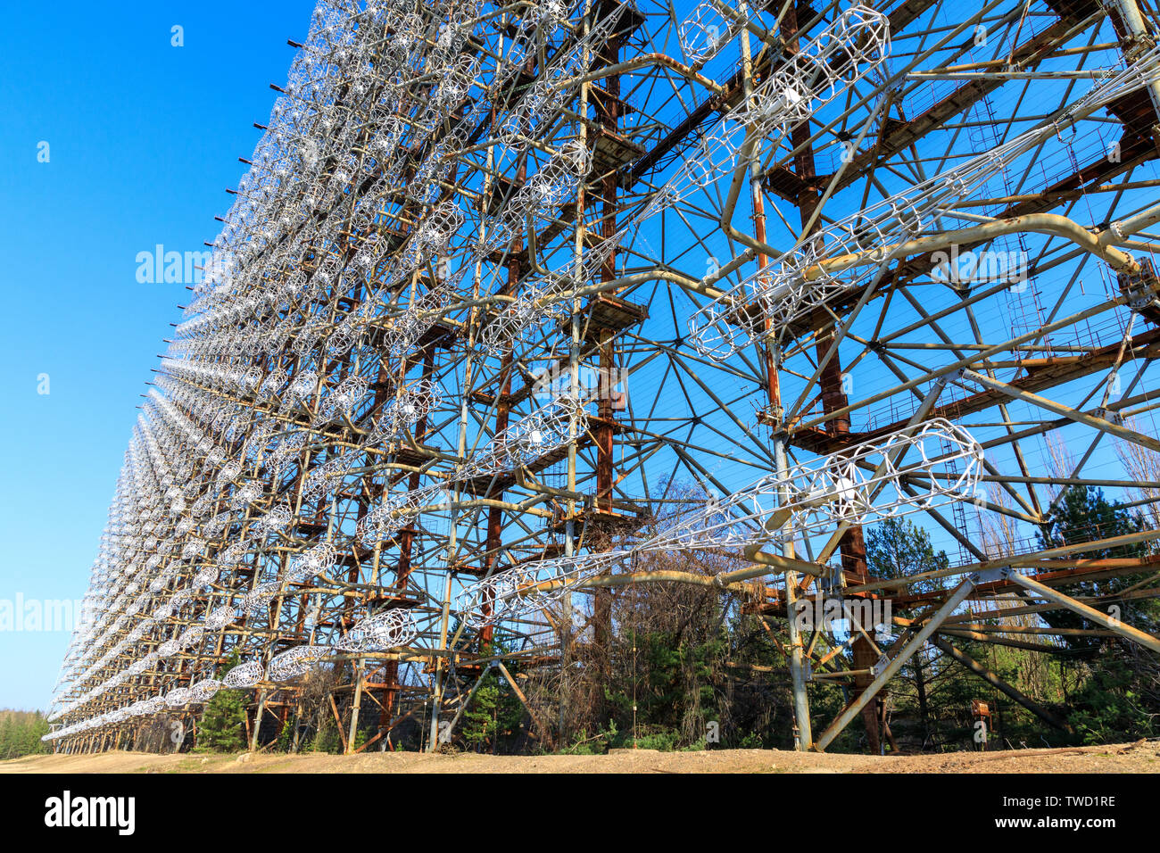 Eastern Europe, Ukraine, Pripyat, Chernobyl. Duga-1 radar array Stock ...