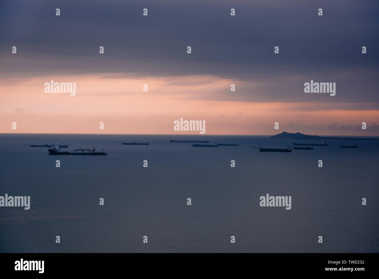 Quiet sea level sunrise Stock Photo - Alamy