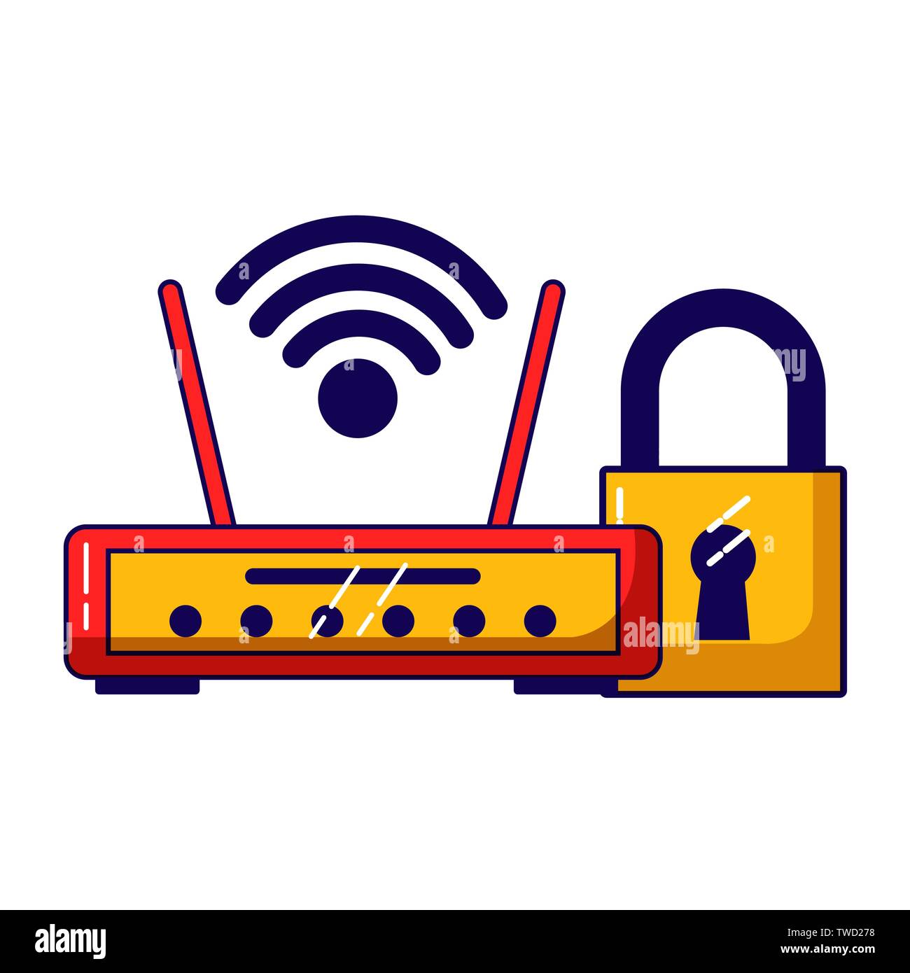 router device secuirty wifi free connection vector illustration Stock ...
