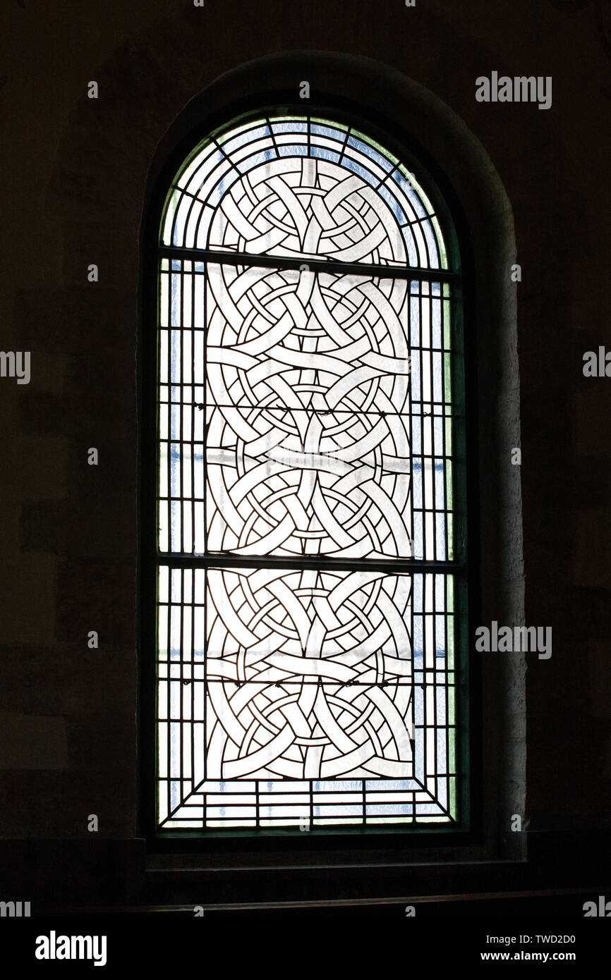 stained-glass window closeup pattern detail view Stock Photo - Alamy