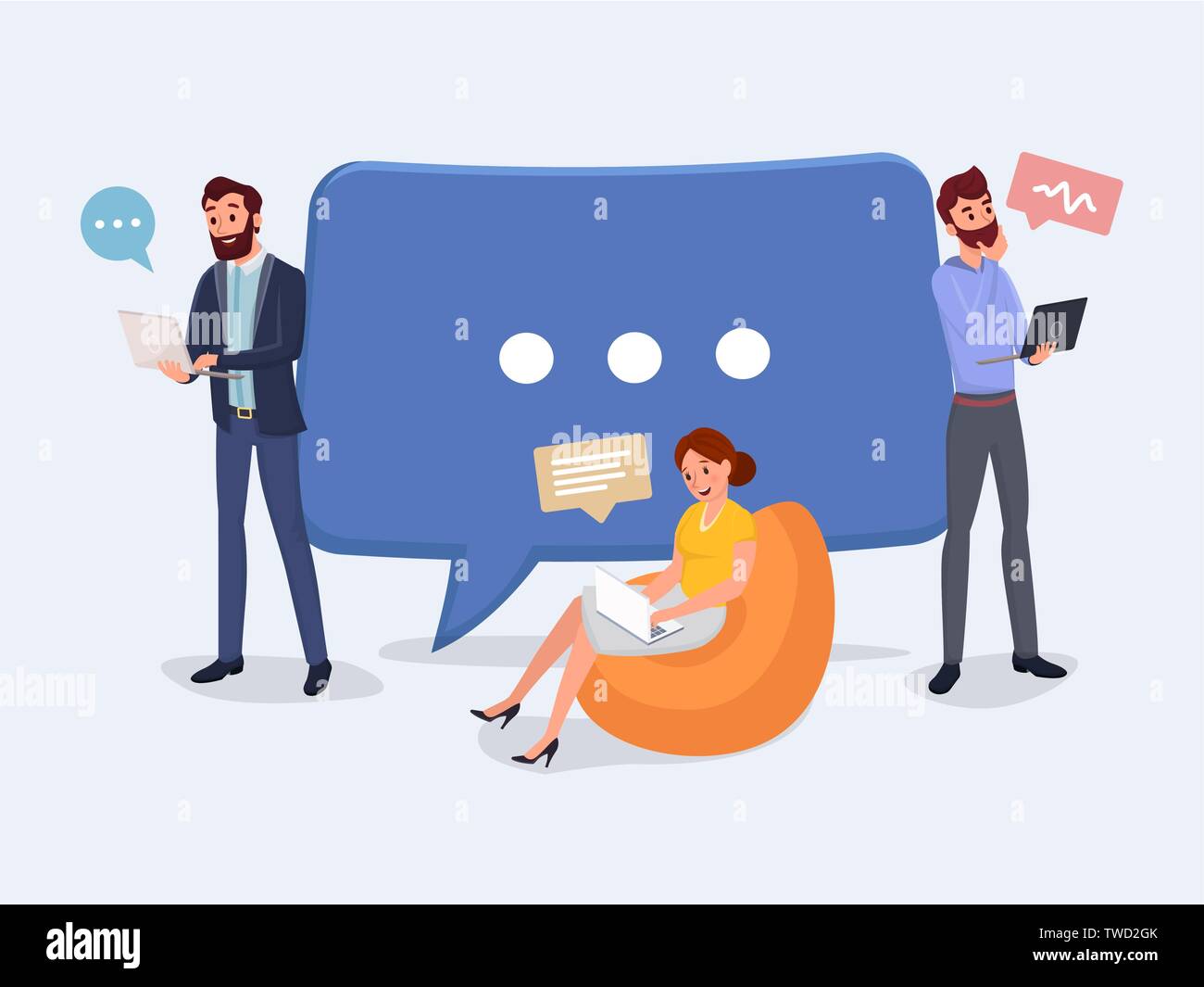 Business lounge zone, corporate rest illustration. Cheerful people in ...