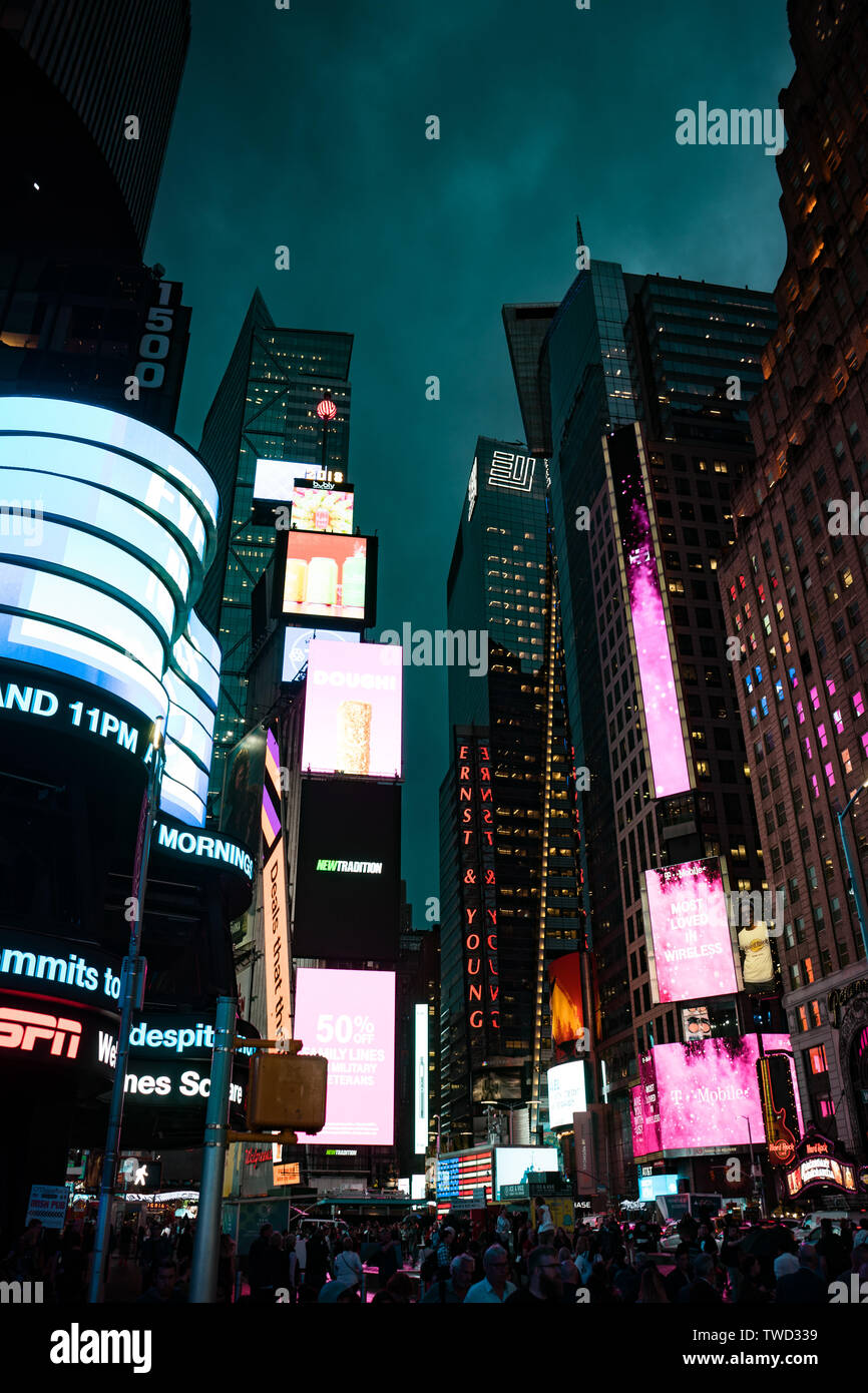 Times Square at night Stock Photo - Alamy