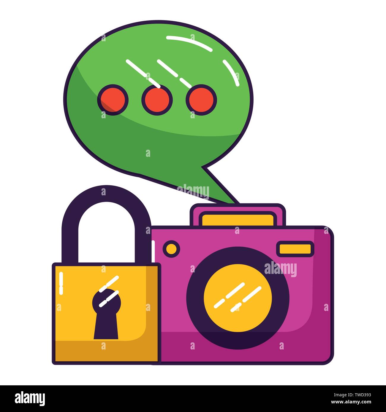 camera security message wifi free connection vector illustration Stock ...
