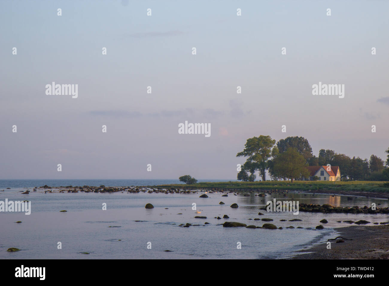 sunset over the Baltic sea in Scania, Sweden Stock Photo - Alamy