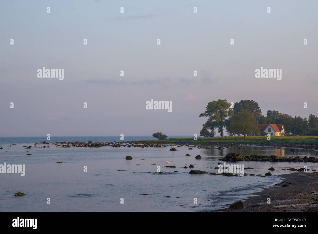 sunset over the Baltic sea in Scania, Sweden Stock Photo - Alamy
