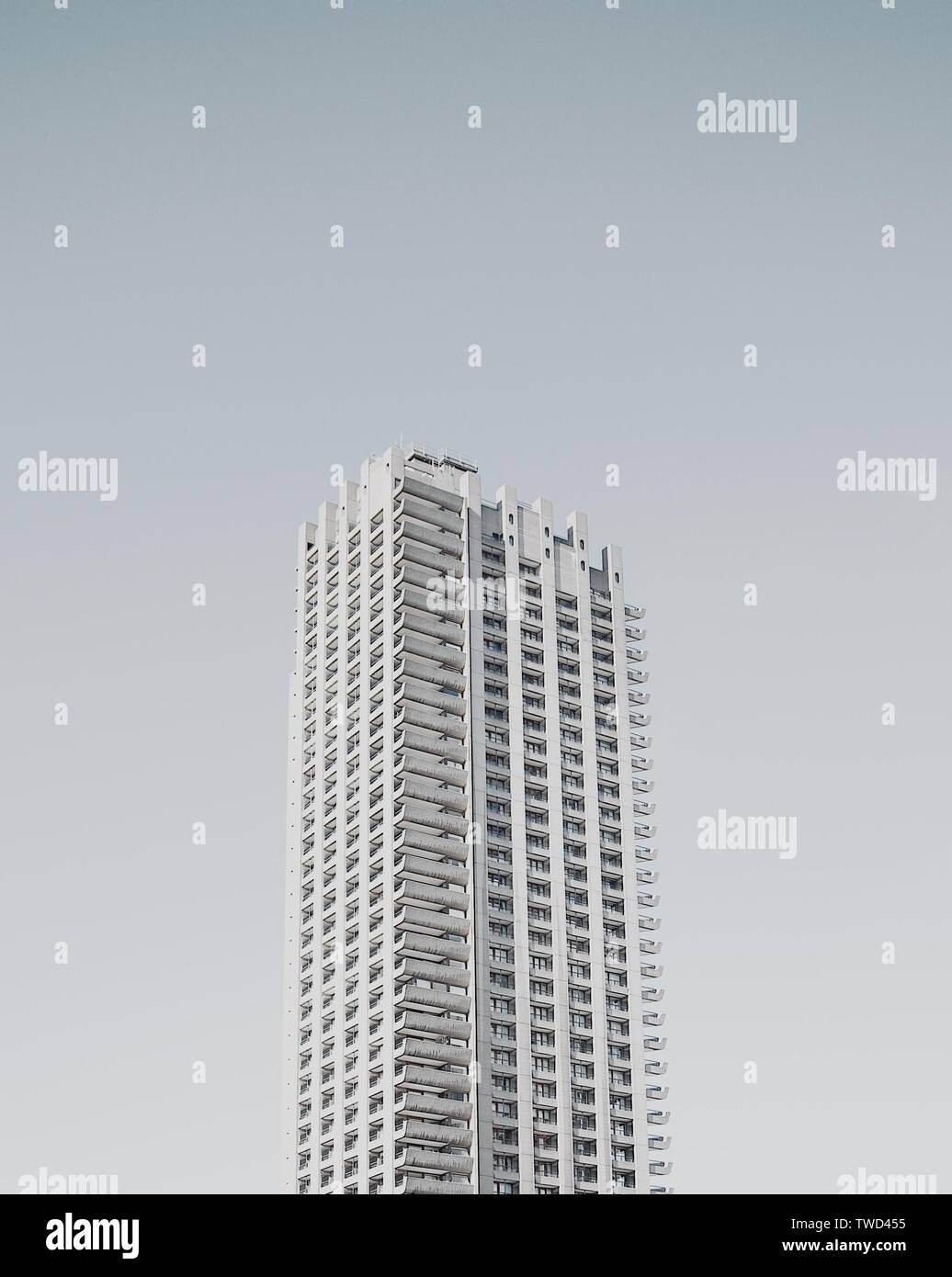 Tall single business building with white background Stock Photo - Alamy
