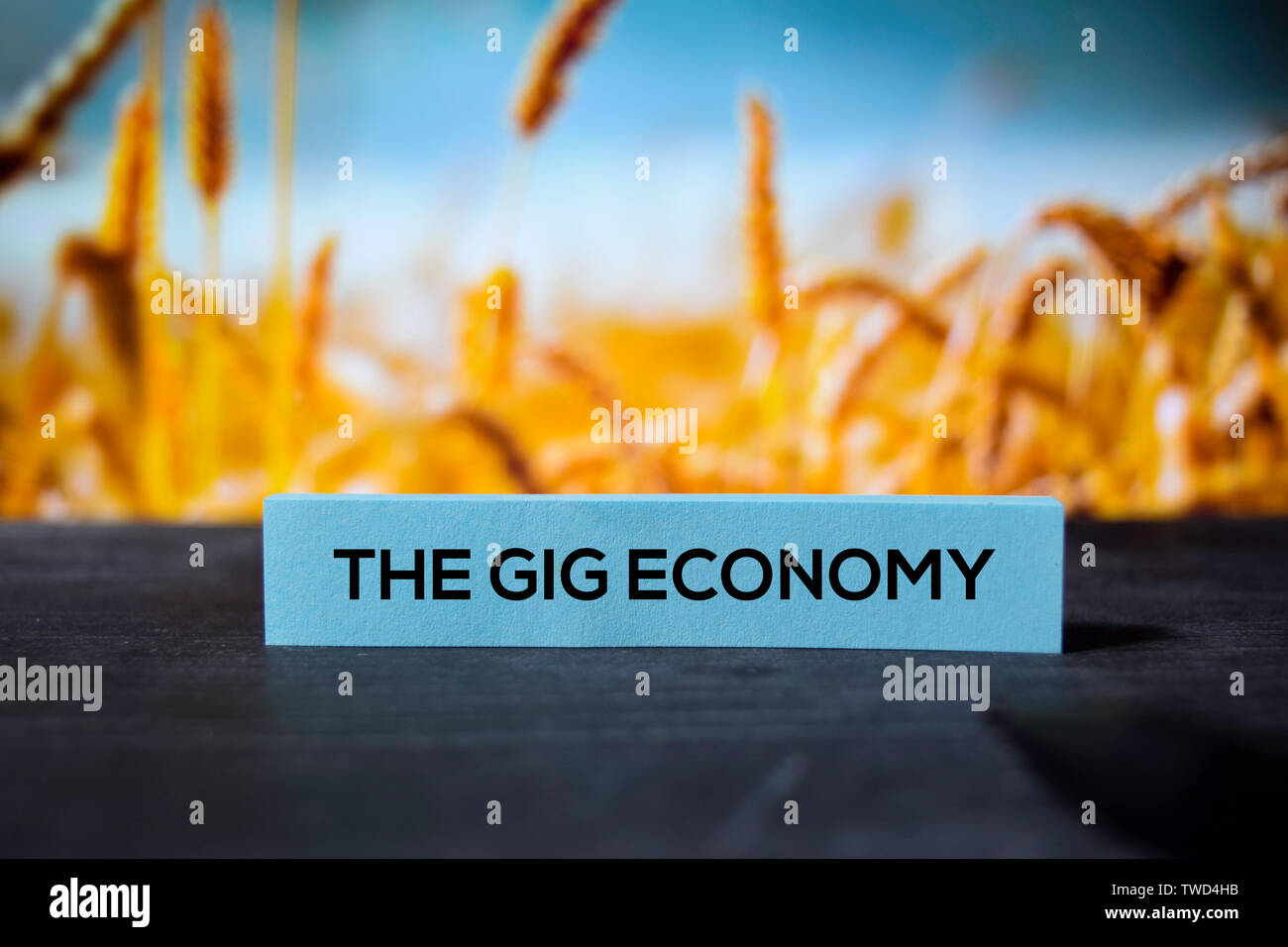 The Gig Economy on the sticky notes with bokeh background Stock Photo ...