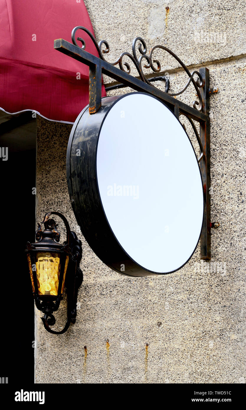 Outdoor round billboard Stock Photo - Alamy