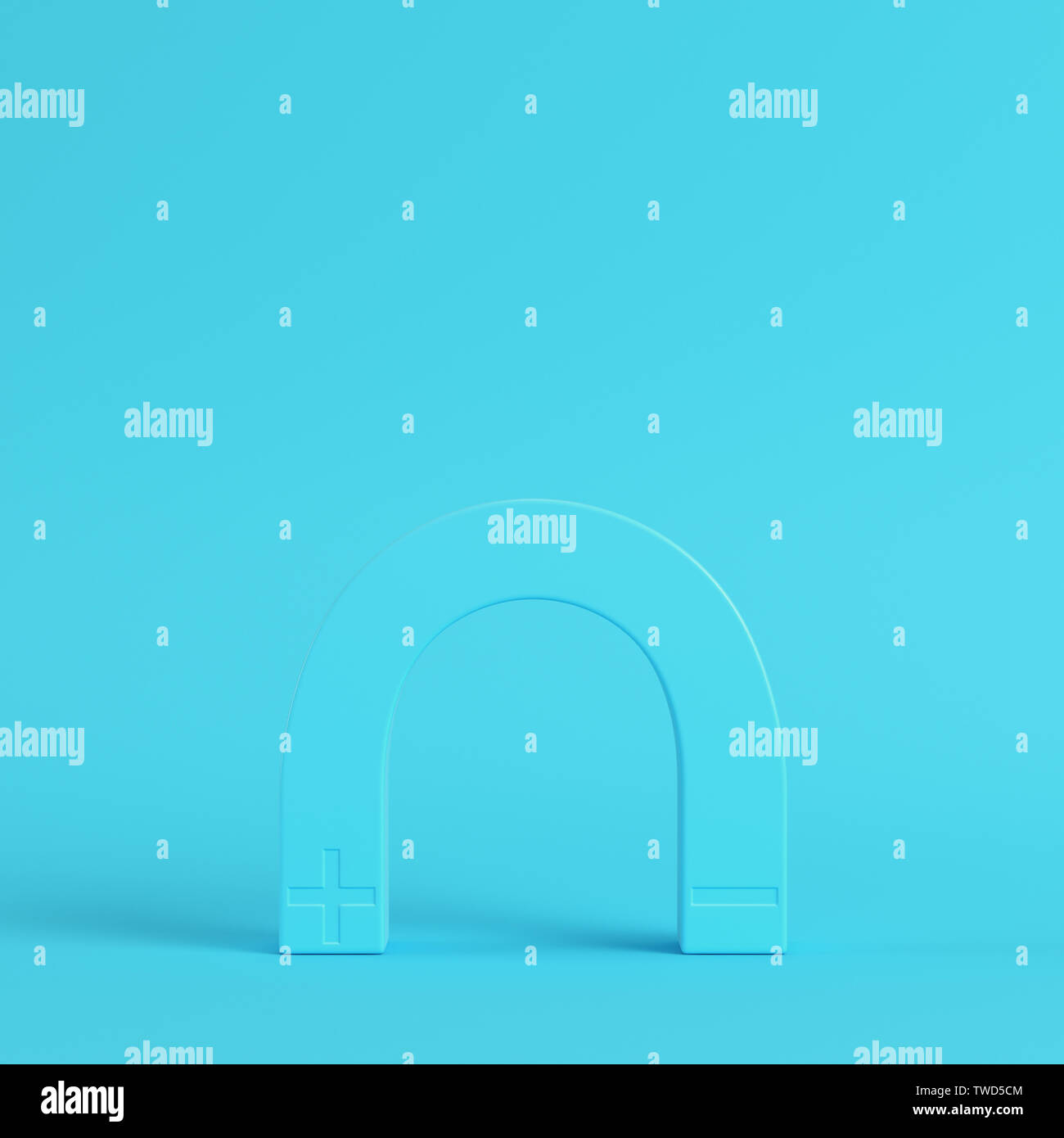 Magnet on bright blue background in pastel colors. Minimalism concept ...
