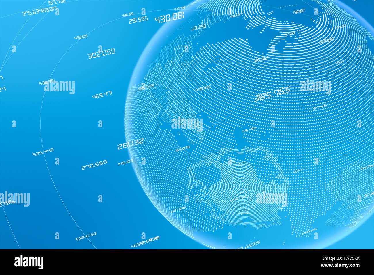 3D rendering, global big data concept light color background Stock ...