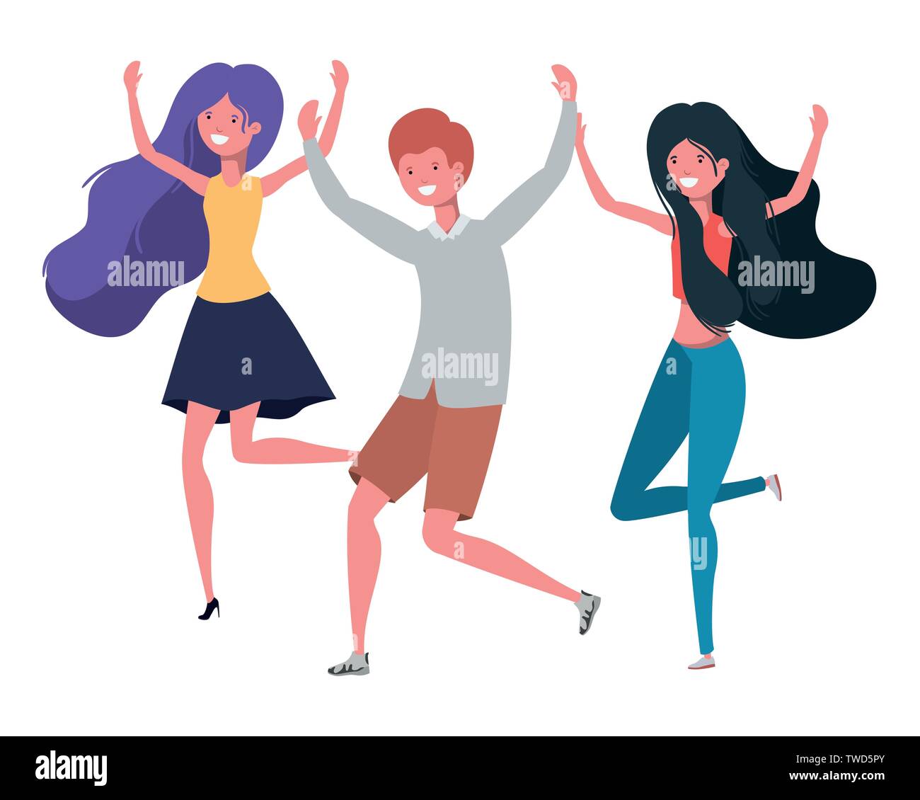 group of people dancing in white background Stock Vector Image & Art ...