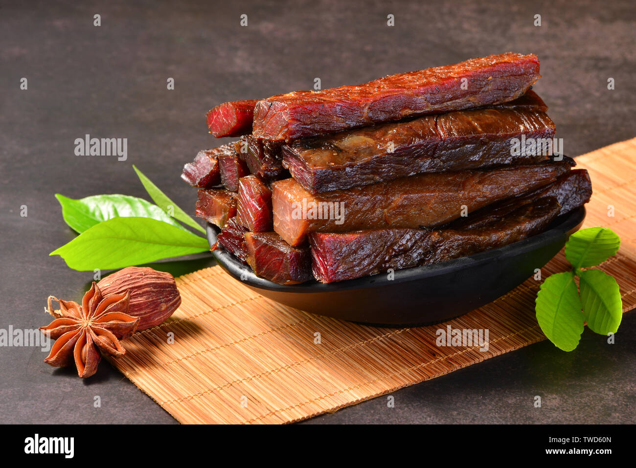 Air-dried hand-torn beef HD picture Stock Photo - Alamy