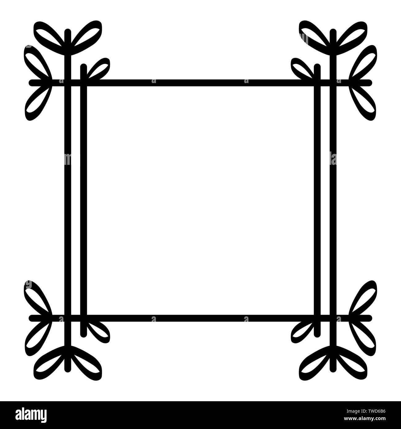 square frame decorative boho style vector illustration design Stock ...