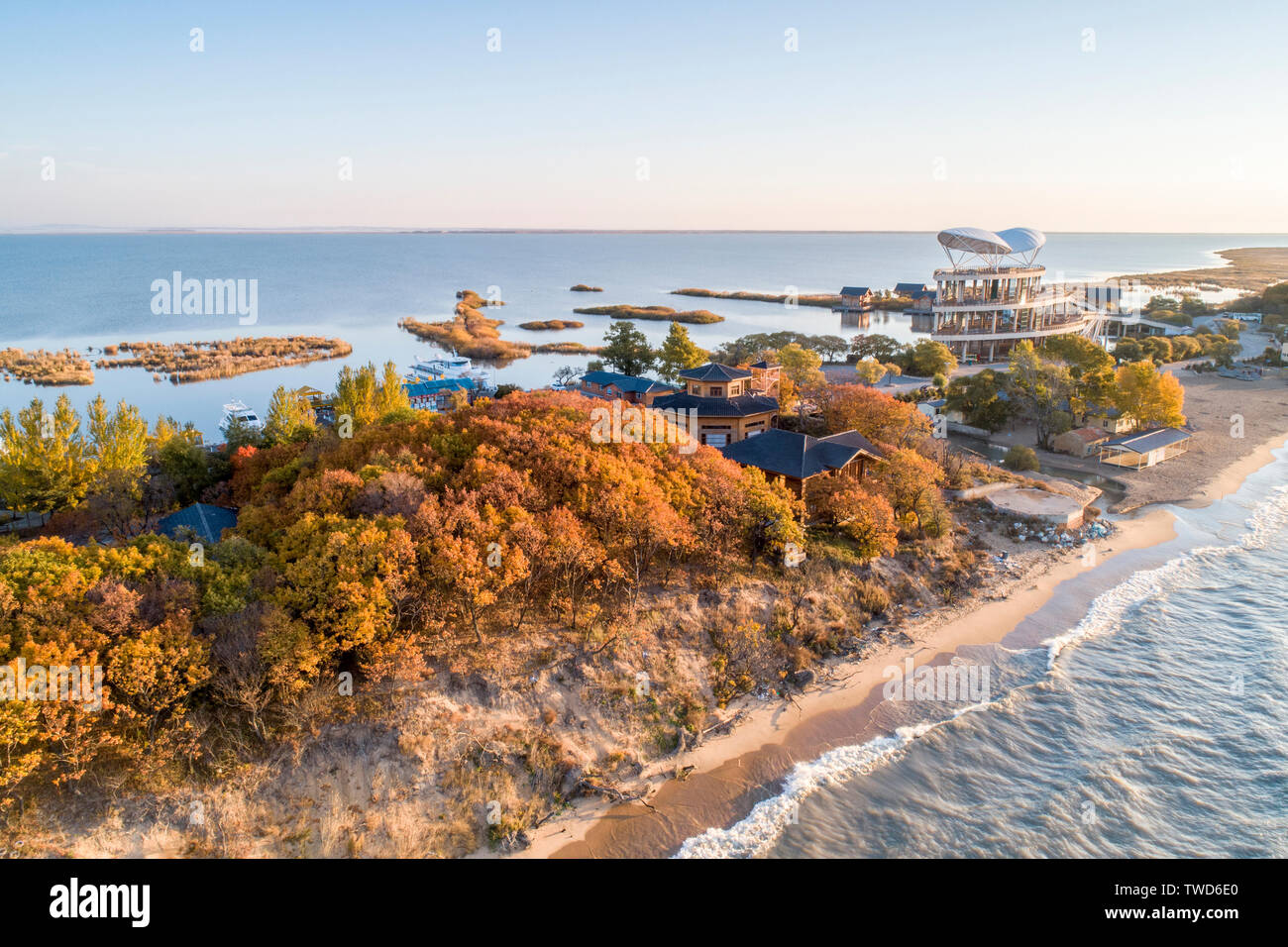 Sino-Russian border lake Xingkai lake autumn color Stock Photo - Alamy