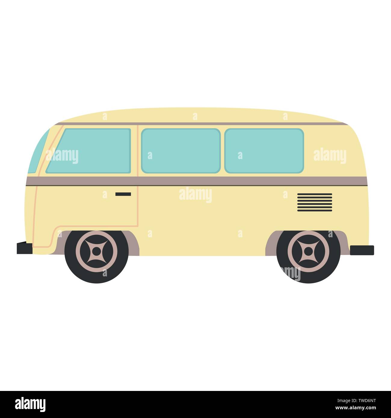 hippie van transport vehicle icon vector illustration design Stock ...